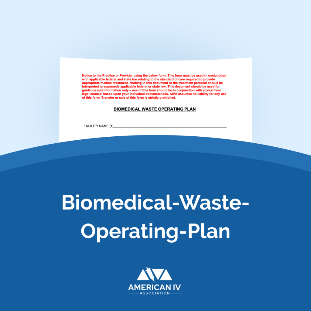 Biomedical Waste Operating Plan - American IV Association