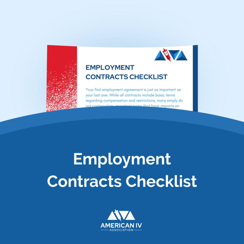 Employment Contracts Checklist - American IV Association