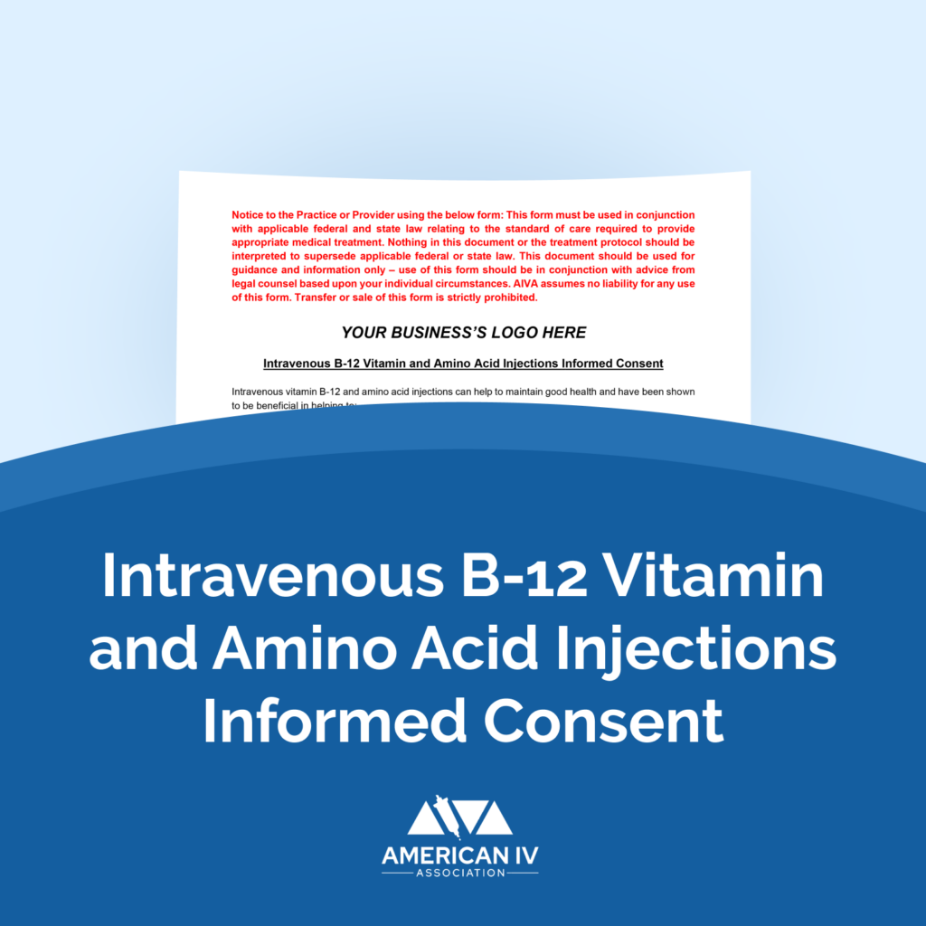 Intravenous B-12 Vitamin and Amino Acid Injections Informed Consent ...